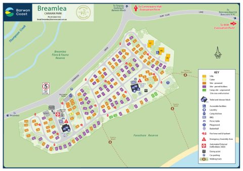 Park map - Breamlea Caravan Park
